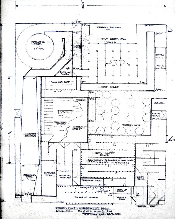 Tracy’s Floor Plan Drawing for Pirates Cove at Waldameer – The Bill ...